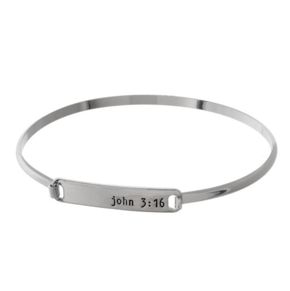 Jewelry | John 316 Bible Verse Stamped Metal Bracelet | Poshmark